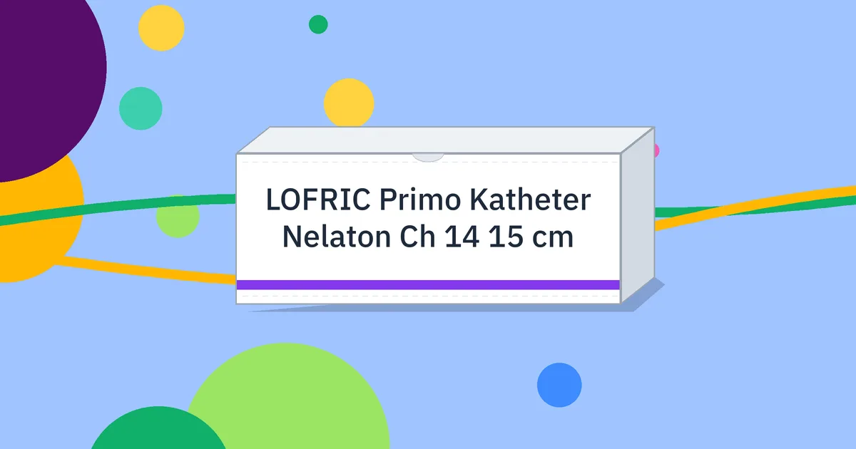 Symbolbild: Packung mit der Aufschrift LOFRIC Primo Katheter Nelaton Ch 14 15 cm (PZN 16672150) – Verfügbarkeit und Bezug in Apotheken in Frankfurt am Main