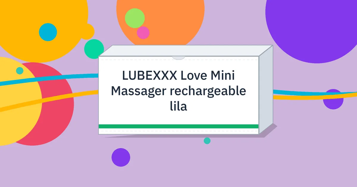 Symbolbild: Packung mit der Aufschrift LUBEXXX Love Mini Massager rechargeable lila (PZN 16926254) – Verfügbarkeit und Bezug in Apotheken in Frankfurt am Main