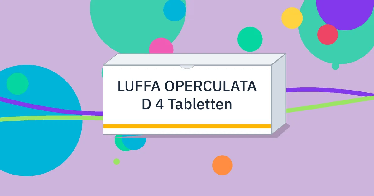 Symbolbild: Packung mit der Aufschrift LUFFA OPERCULATA D 4 Tabletten (PZN 02118326) – Verfügbarkeit und Bezug in Apotheken in Frankfurt am Main