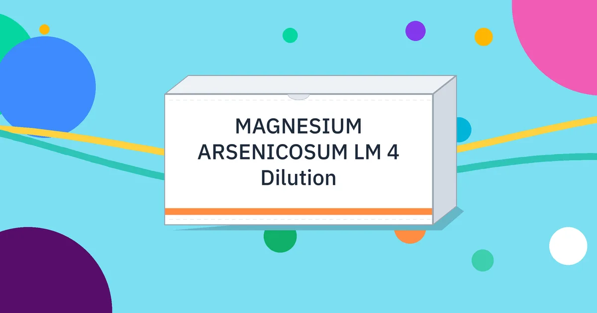 Symbolbild: Packung mit der Aufschrift MAGNESIUM ARSENICOSUM LM 4 Dilution (PZN 12936020) – Verfügbarkeit und Bezug in Apotheken in Frankfurt am Main