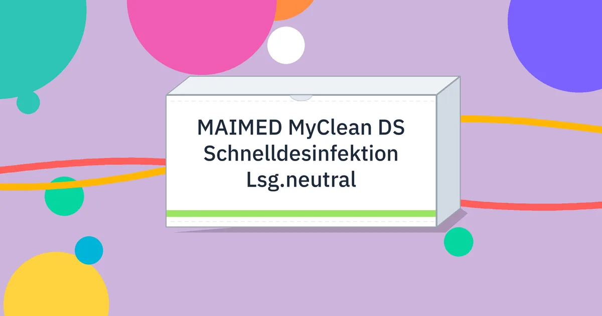 Symbolbild: Packung mit der Aufschrift MAIMED MyClean DS Schnelldesinfektion Lsg.neutral (PZN 10305717) – Verfügbarkeit und Bezug in Apotheken in Frankfurt am Main