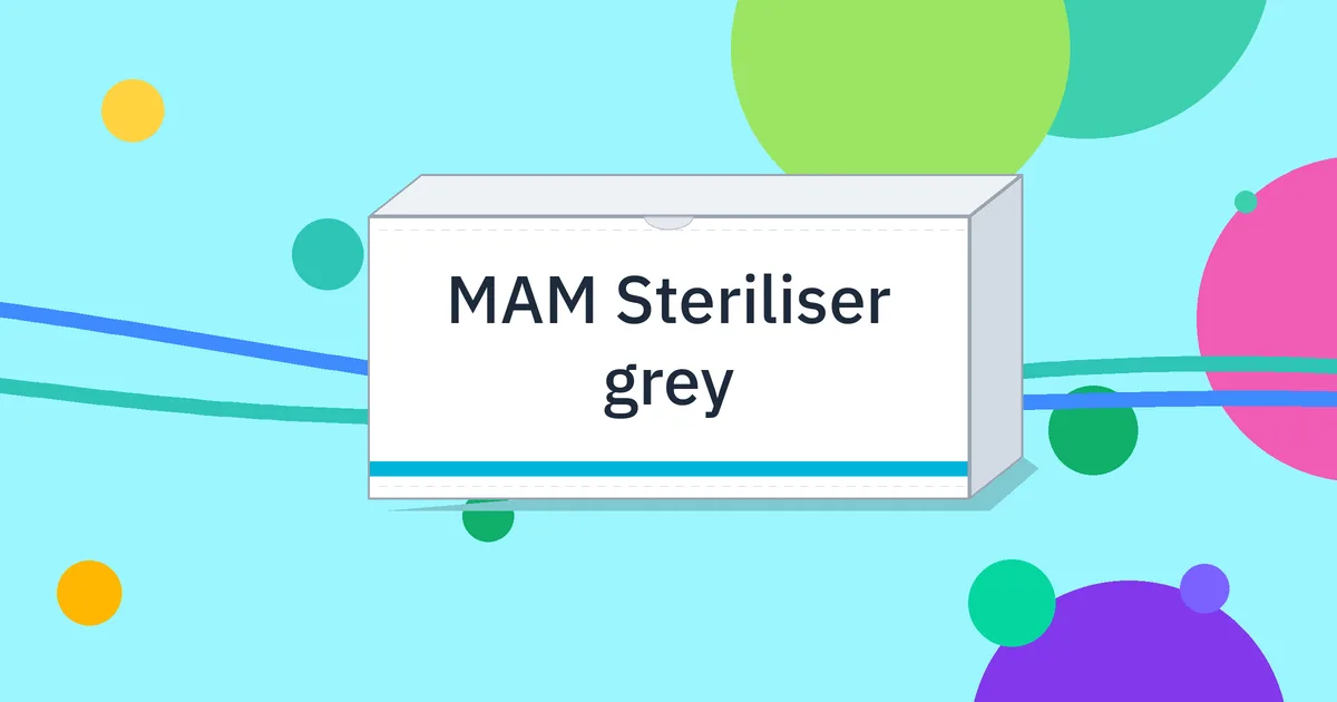Symbolbild: Packung mit der Aufschrift MAM Steriliser grey (PZN 05485249) – Verfügbarkeit und Bezug in Apotheken in Frankfurt am Main