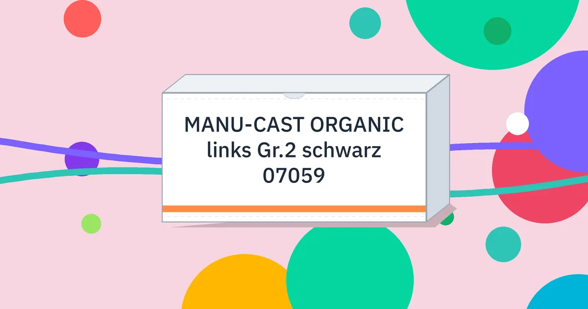 Symbolbild: Packung mit der Aufschrift MANU-CAST ORGANIC links Gr.2 schwarz 07059 (PZN 17889880) – Verfügbarkeit und Bezug in Apotheken in Frankfurt am Main