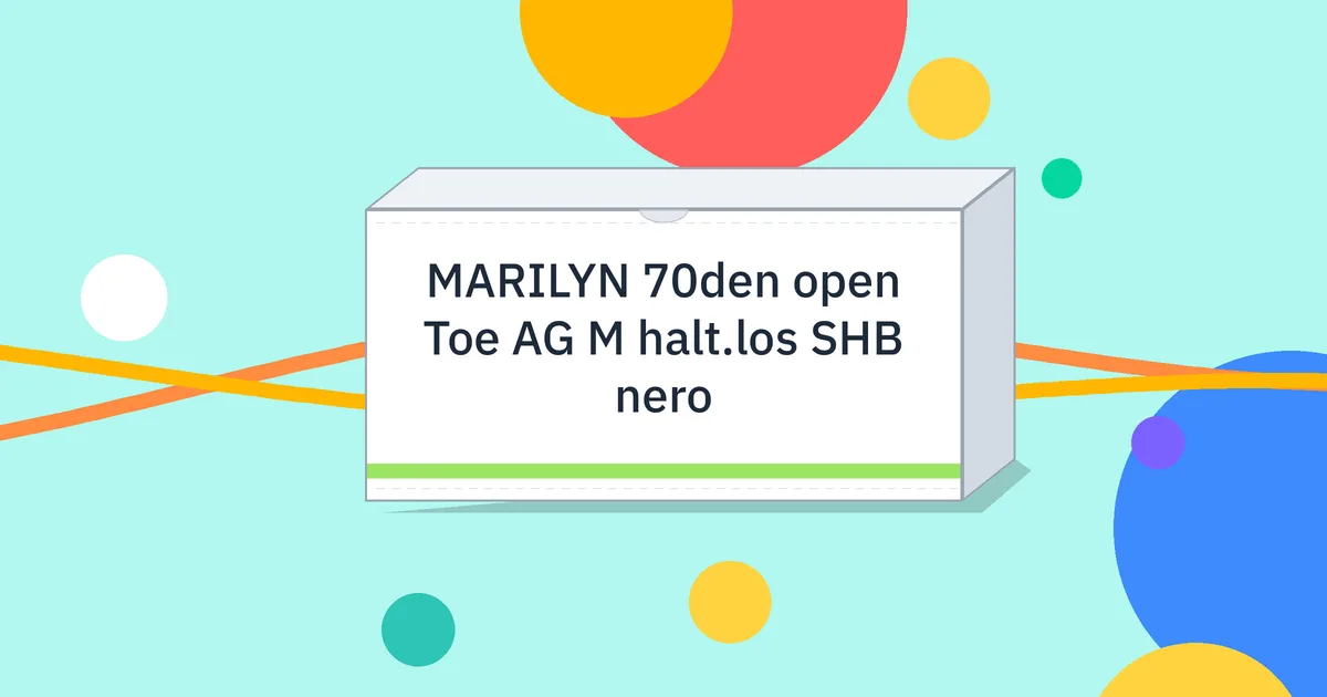 Symbolbild: Packung mit der Aufschrift MARILYN 70den open Toe AG M halt.los SHB nero (PZN 16188023) – Verfügbarkeit und Bezug in Apotheken in Frankfurt am Main