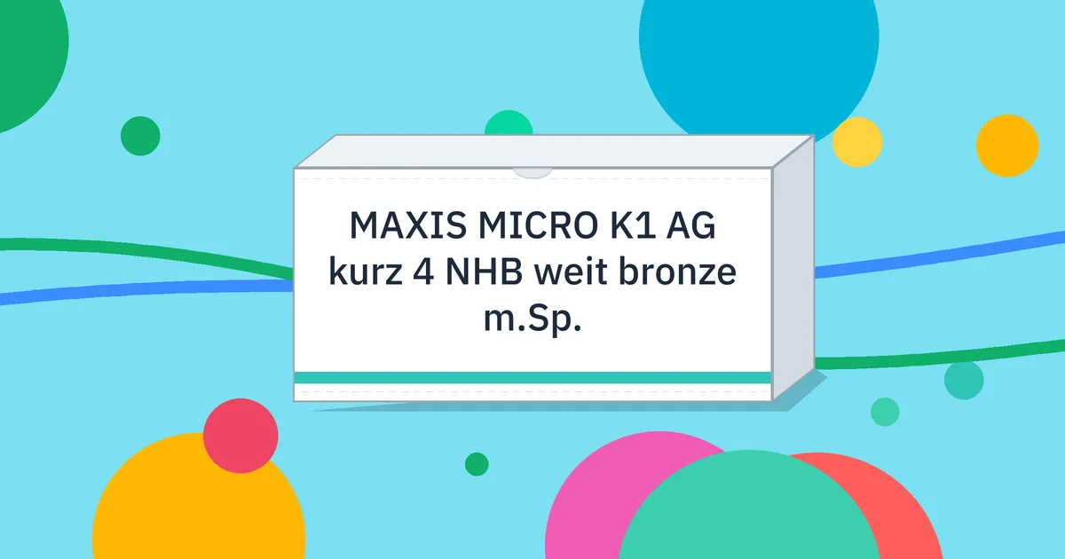 Symbolbild: Packung mit der Aufschrift MAXIS MICRO K1 AG kurz 4 NHB weit bronze m.Sp. (PZN 17672287) – Verfügbarkeit und Bezug in Apotheken in Frankfurt am Main