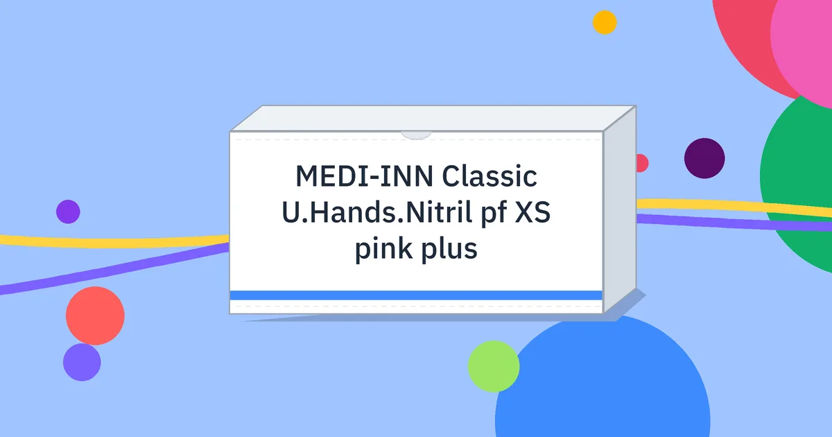Symbolbild: Packung mit der Aufschrift MEDI-INN Classic U.Hands.Nitril pf XS pink plus (PZN 18444708) – Verfügbarkeit und Bezug in Apotheken in Frankfurt am Main