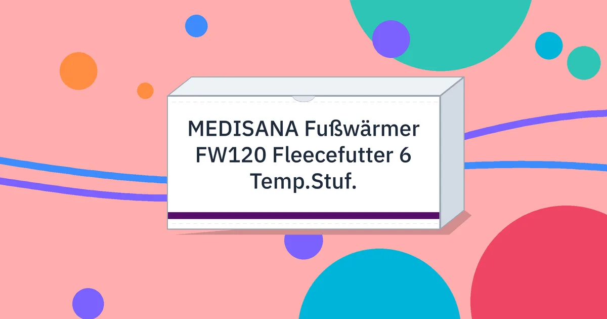 Symbolbild: Packung mit der Aufschrift MEDISANA Fußwärmer FW120 Fleecefutter 6 Temp.Stuf. (PZN 20835043) – Verfügbarkeit und Bezug in Apotheken in Frankfurt am Main