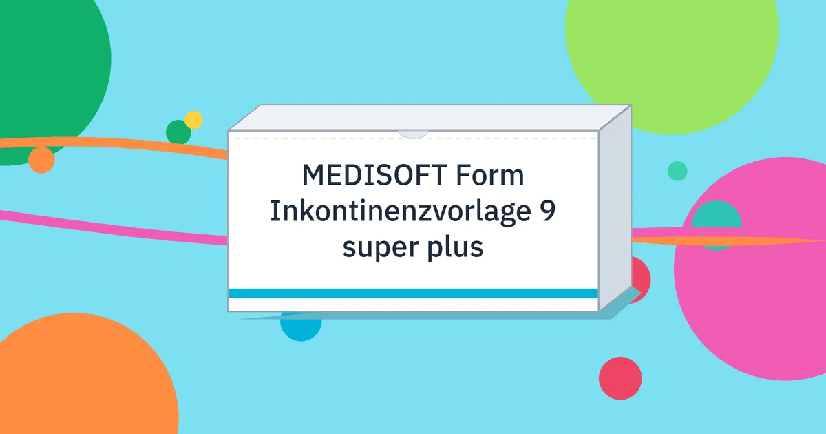 Symbolbild: Packung mit der Aufschrift MEDISOFT Form Inkontinenzvorlage 9 super plus (PZN 20174883) – Verfügbarkeit und Bezug in Apotheken in Frankfurt am Main