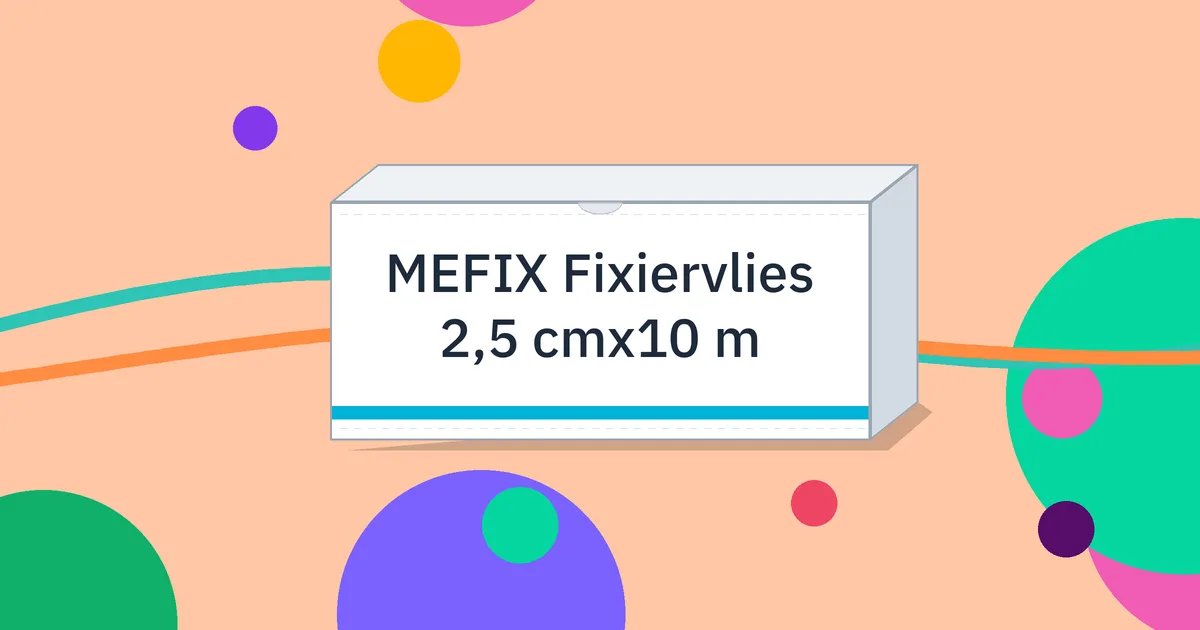 Symbolbild: Packung mit der Aufschrift MEFIX Fixiervlies 2,5 cmx10 m (PZN 03980097) – Verfügbarkeit und Bezug in Apotheken in Frankfurt am Main