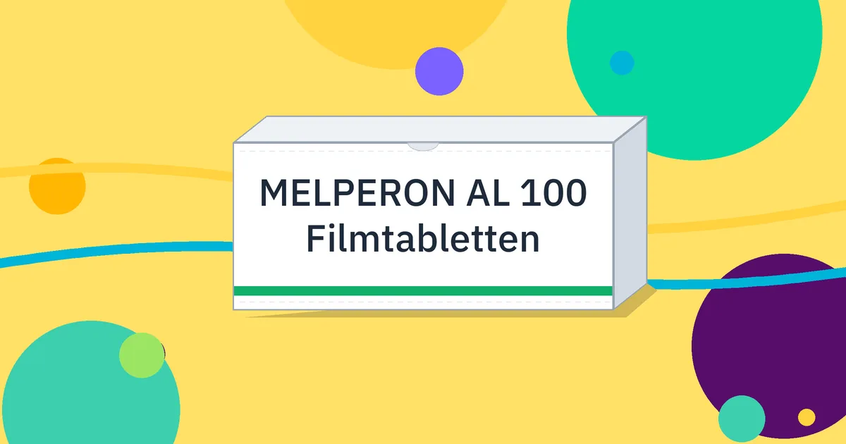 Symbolbild: Packung mit der Aufschrift MELPERON AL 100 Filmtabletten (PZN 10413921) – Verfügbarkeit und Bezug in Apotheken in Frankfurt am Main