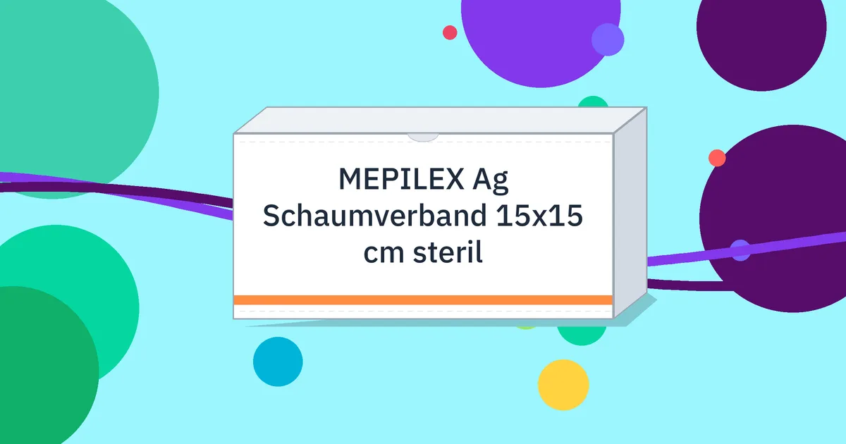 Symbolbild: Packung mit der Aufschrift MEPILEX Ag Schaumverband 15x15 cm steril (PZN 14335595) – Verfügbarkeit und Bezug in Apotheken in Frankfurt am Main