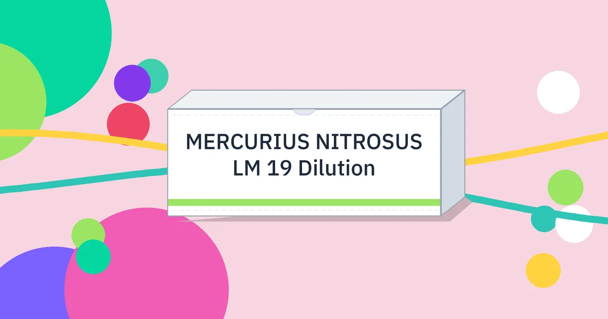 Symbolbild: Packung mit der Aufschrift MERCURIUS NITROSUS LM 19 Dilution (PZN 12952349) – Verfügbarkeit und Bezug in Apotheken in Frankfurt am Main