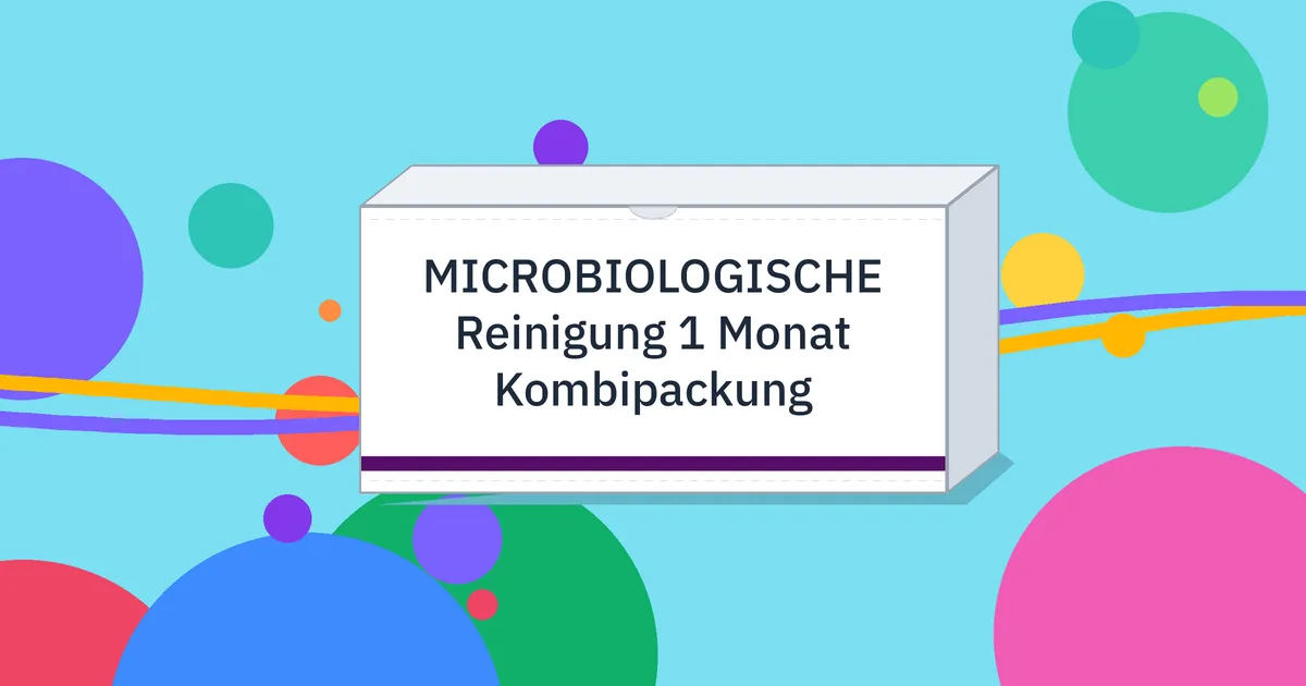 Symbolbild: Packung mit der Aufschrift MICROBIOLOGISCHE Reinigung 1 Monat Kombipackung (PZN 07038460) – Verfügbarkeit und Bezug in Apotheken in Frankfurt am Main