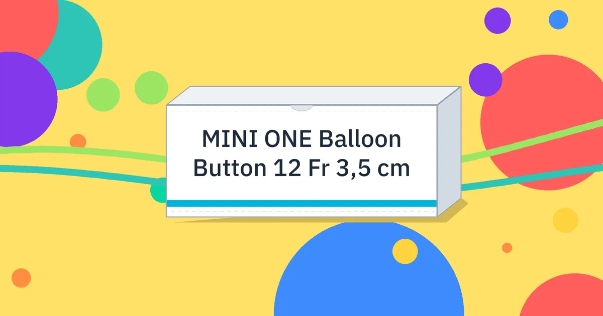 Symbolbild: Packung mit der Aufschrift MINI ONE Balloon Button 12 Fr 3,5 cm (PZN 14341822) – Verfügbarkeit und Bezug in Apotheken in Frankfurt am Main