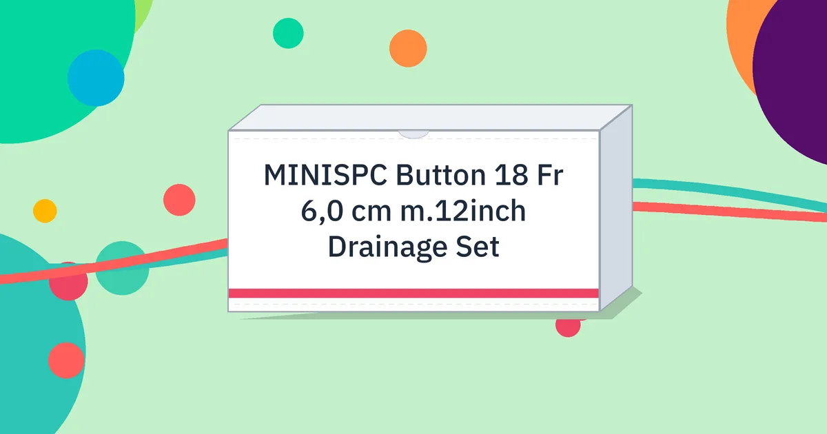 Symbolbild: Packung mit der Aufschrift MINISPC Button 18 Fr 6,0 cm m.12inch Drainage Set (PZN 20821130) – Verfügbarkeit und Bezug in Apotheken in Frankfurt am Main