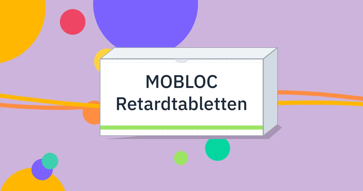 Symbolbild: Packung mit der Aufschrift MOBLOC Retardtabletten (PZN 07670011) – Verfügbarkeit und Bezug in Apotheken in Frankfurt am Main