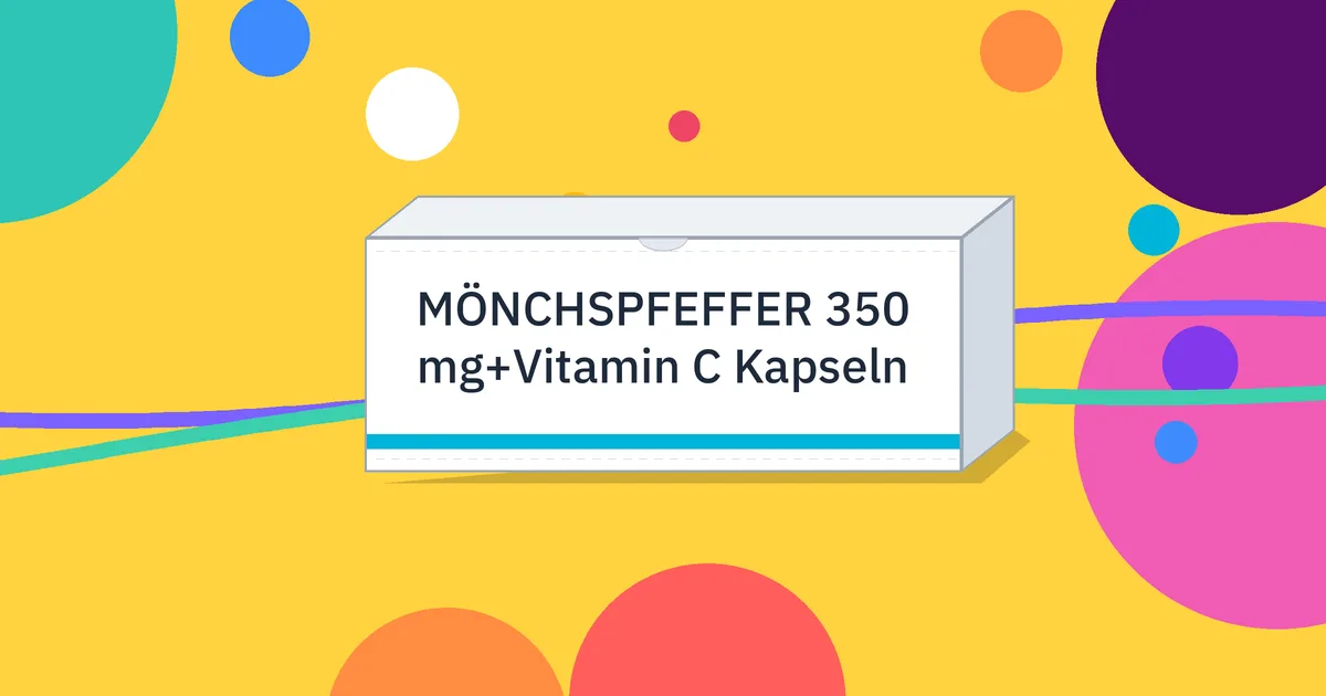 Symbolbild: Packung mit der Aufschrift MÖNCHSPFEFFER 350 mg+Vitamin C Kapseln (PZN 12413925) – Verfügbarkeit und Bezug in Apotheken in Frankfurt am Main