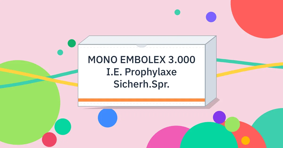 Symbolbild: Packung mit der Aufschrift MONO EMBOLEX 3.000 I.E. Prophylaxe Sicherh.Spr. (PZN 01454418) – Verfügbarkeit und Bezug in Apotheken in Frankfurt am Main