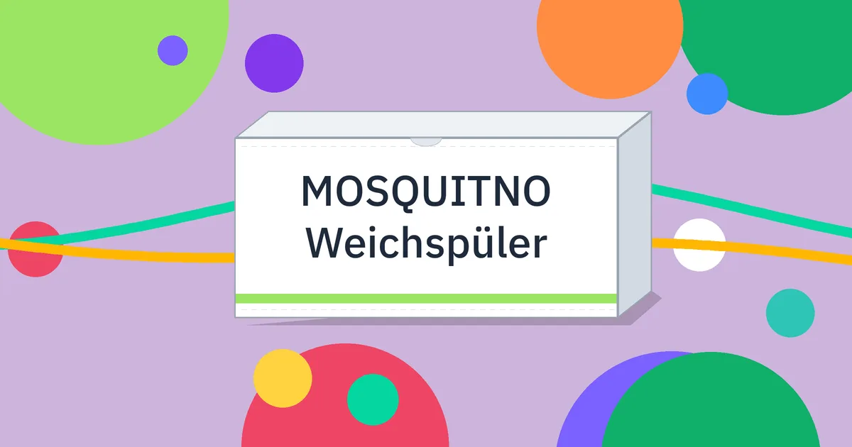 Symbolbild: Packung mit der Aufschrift MOSQUITNO Weichspüler (PZN 11098462) – Verfügbarkeit und Bezug in Apotheken in Frankfurt am Main