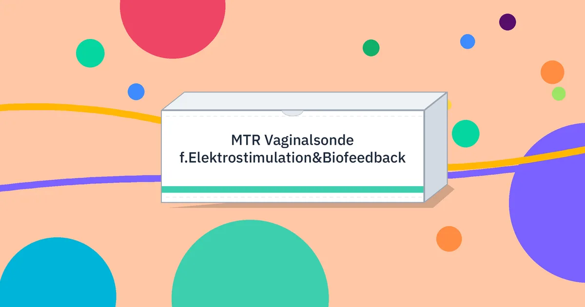 Symbolbild: Packung mit der Aufschrift MTR Vaginalsonde f.Elektrostimulation&Biofeedback (PZN 11383760) – Verfügbarkeit und Bezug in Apotheken in Frankfurt am Main