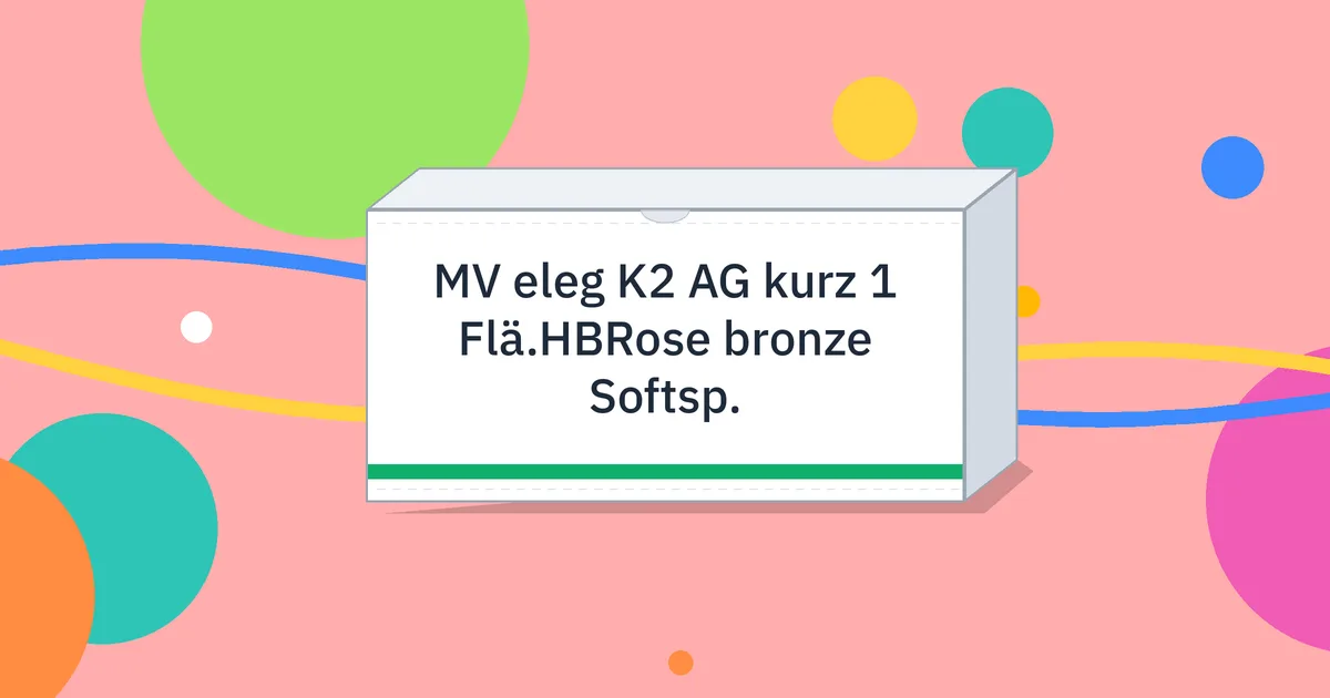 Symbolbild: Packung mit der Aufschrift MV eleg K2 AG kurz 1 Flä.HBRose bronze Softsp. (PZN 15704416) – Verfügbarkeit und Bezug in Apotheken in Frankfurt am Main