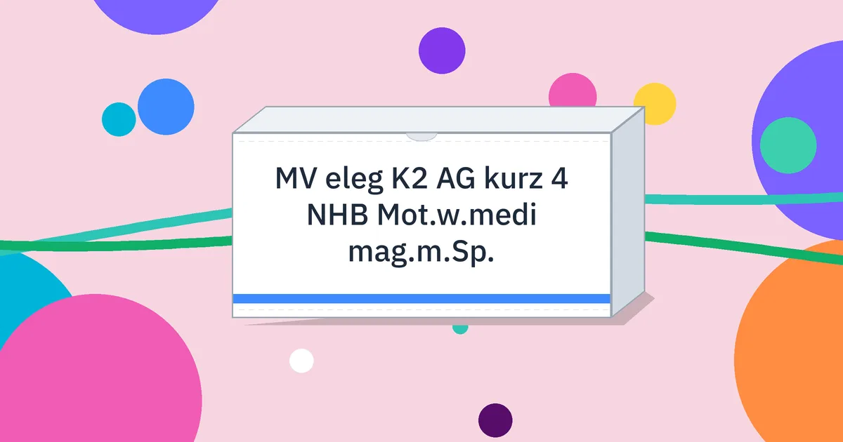 Symbolbild: Packung mit der Aufschrift MV eleg K2 AG kurz 4 NHB Mot.w.medi mag.m.Sp. (PZN 15712700) – Verfügbarkeit und Bezug in Apotheken in Frankfurt am Main