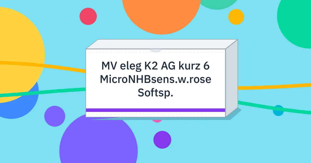 Symbolbild: Packung mit der Aufschrift MV eleg K2 AG kurz 6 MicroNHBsens.w.rose Softsp. (PZN 15711095) – Verfügbarkeit und Bezug in Apotheken in Frankfurt am Main