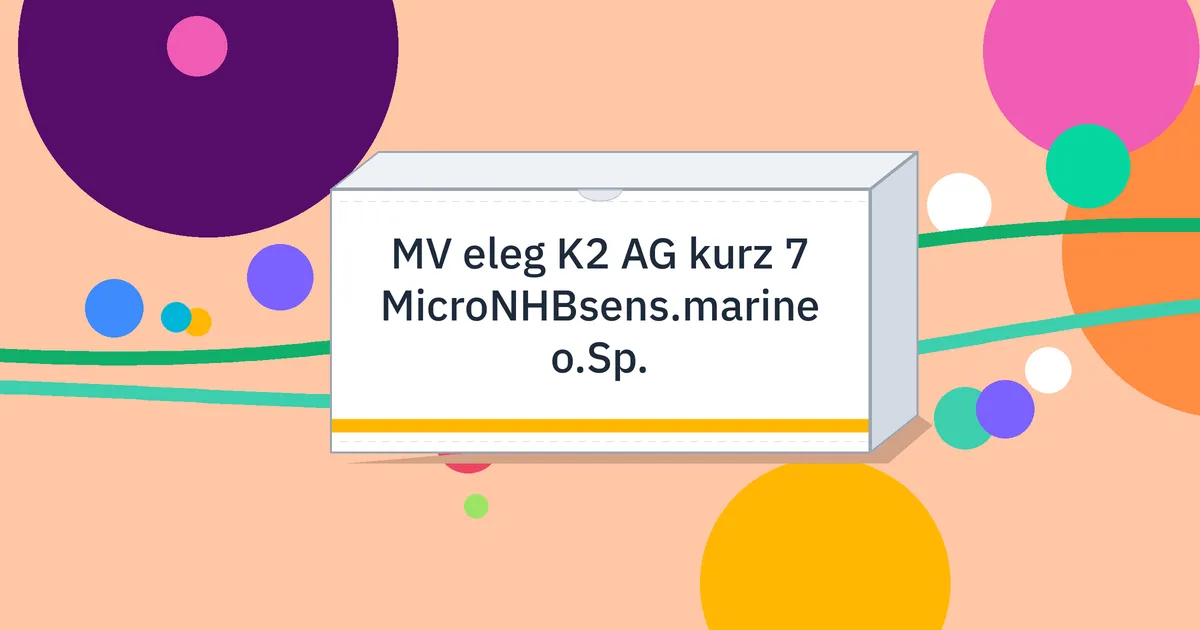 Symbolbild: Packung mit der Aufschrift MV eleg K2 AG kurz 7 MicroNHBsens.marine o.Sp. (PZN 15710411) – Verfügbarkeit und Bezug in Apotheken in Frankfurt am Main