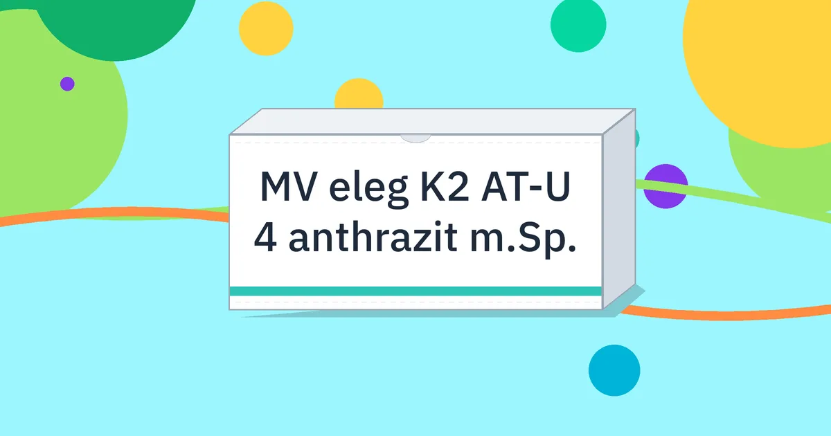 Symbolbild: Packung mit der Aufschrift MV eleg K2 AT-U 4 anthrazit m.Sp. (PZN 00643376) – Verfügbarkeit und Bezug in Apotheken in Frankfurt am Main