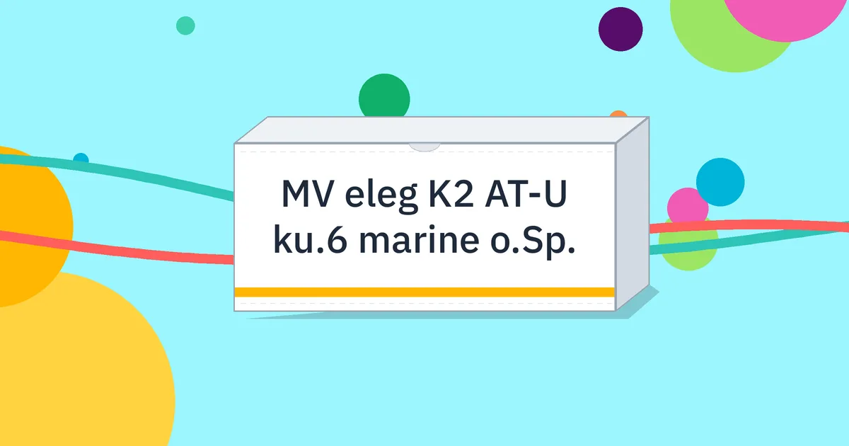 Symbolbild: Packung mit der Aufschrift MV eleg K2 AT-U ku.6 marine o.Sp. (PZN 15292072) – Verfügbarkeit und Bezug in Apotheken in Frankfurt am Main