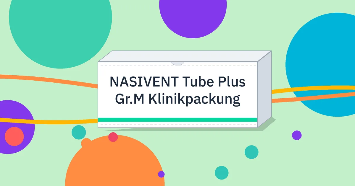 Symbolbild: Packung mit der Aufschrift NASIVENT Tube Plus Gr.M Klinikpackung (PZN 17536058) – Verfügbarkeit und Bezug in Apotheken in Frankfurt am Main
