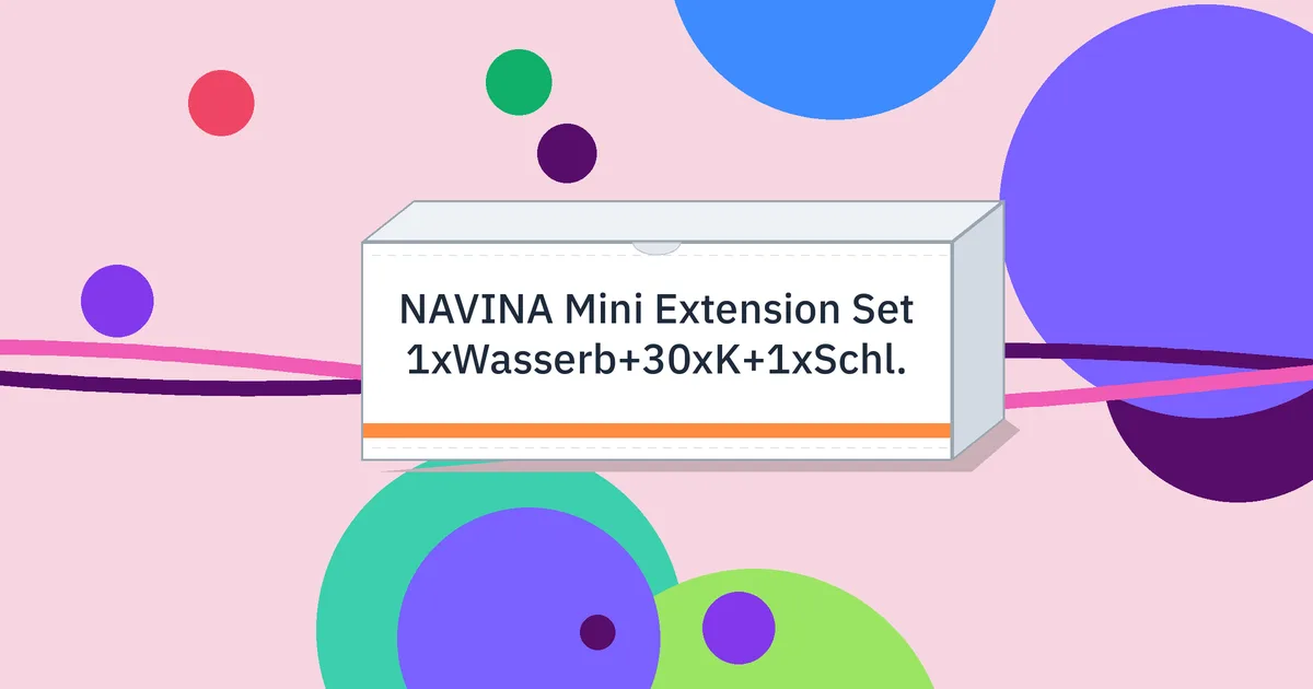 Symbolbild: Packung mit der Aufschrift NAVINA Mini Extension Set 1xWasserb+30xK+1xSchl. (PZN 19059510) – Verfügbarkeit und Bezug in Apotheken in Frankfurt am Main