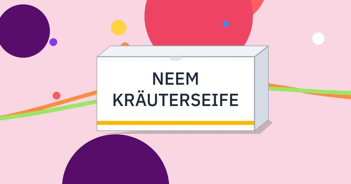Symbolbild: Packung mit der Aufschrift NEEM KRÄUTERSEIFE (PZN 01751234) – Verfügbarkeit und Bezug in Apotheken in Frankfurt am Main
