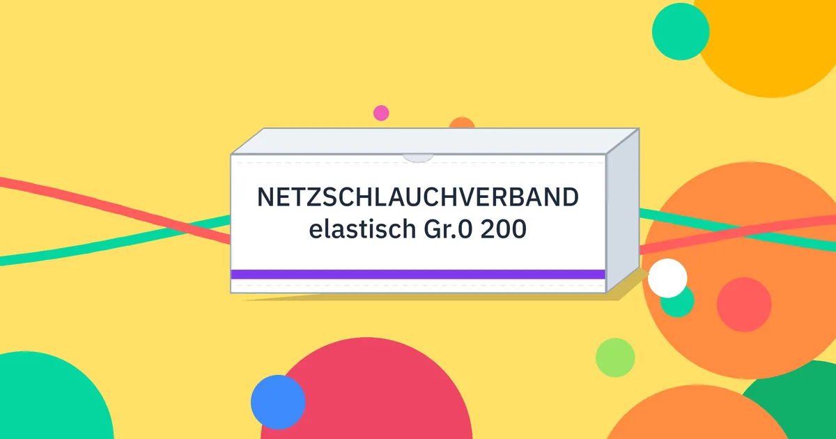 Symbolbild: Packung mit der Aufschrift NETZSCHLAUCHVERBAND elastisch Gr.0 200 (PZN 02092006) – Verfügbarkeit und Bezug in Apotheken in Frankfurt am Main