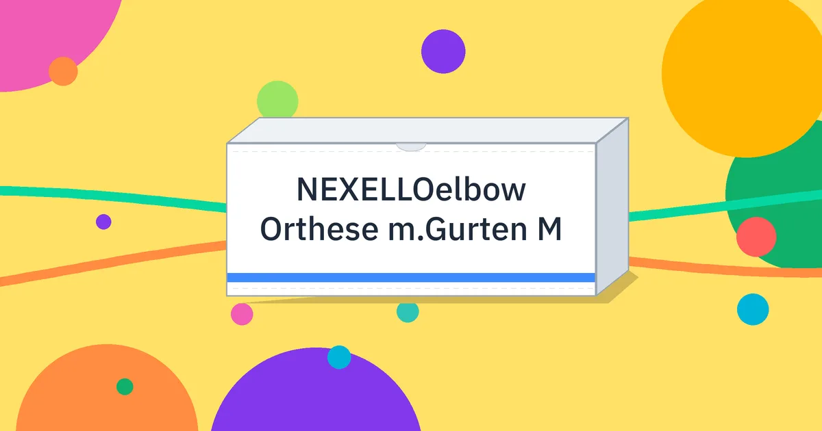 Symbolbild: Packung mit der Aufschrift NEXELLOelbow Orthese m.Gurten M (PZN 17519522) – Verfügbarkeit und Bezug in Apotheken in Frankfurt am Main