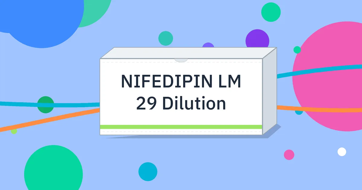 Symbolbild: Packung mit der Aufschrift NIFEDIPIN LM 29 Dilution (PZN 12969752) – Verfügbarkeit und Bezug in Apotheken in Frankfurt am Main