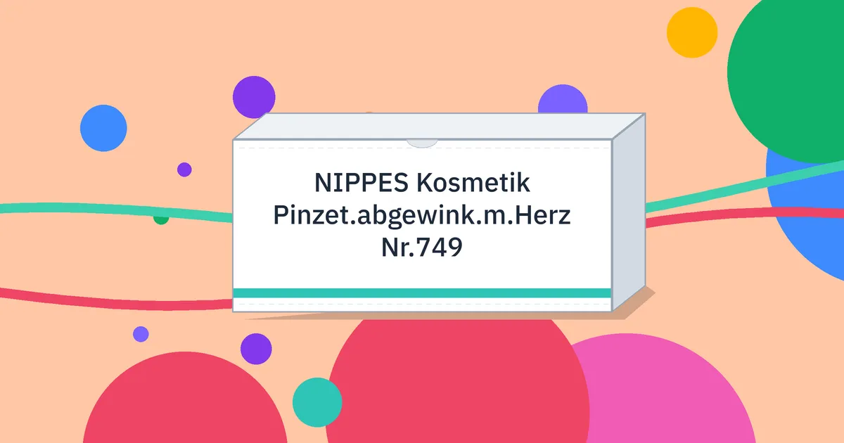 Symbolbild: Packung mit der Aufschrift NIPPES Kosmetik Pinzet.abgewink.m.Herz Nr.749 (PZN 03912078) – Verfügbarkeit und Bezug in Apotheken in Frankfurt am Main