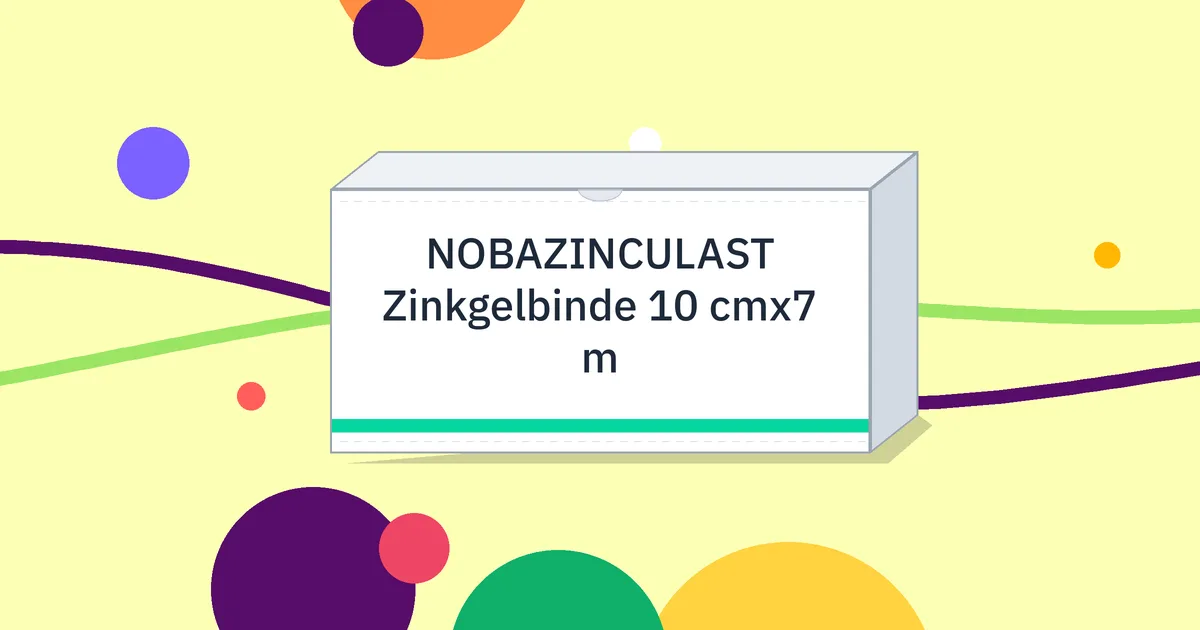 Symbolbild: Packung mit der Aufschrift NOBAZINCULAST Zinkgelbinde 10 cmx7 m (PZN 07097132) – Verfügbarkeit und Bezug in Apotheken in Frankfurt am Main