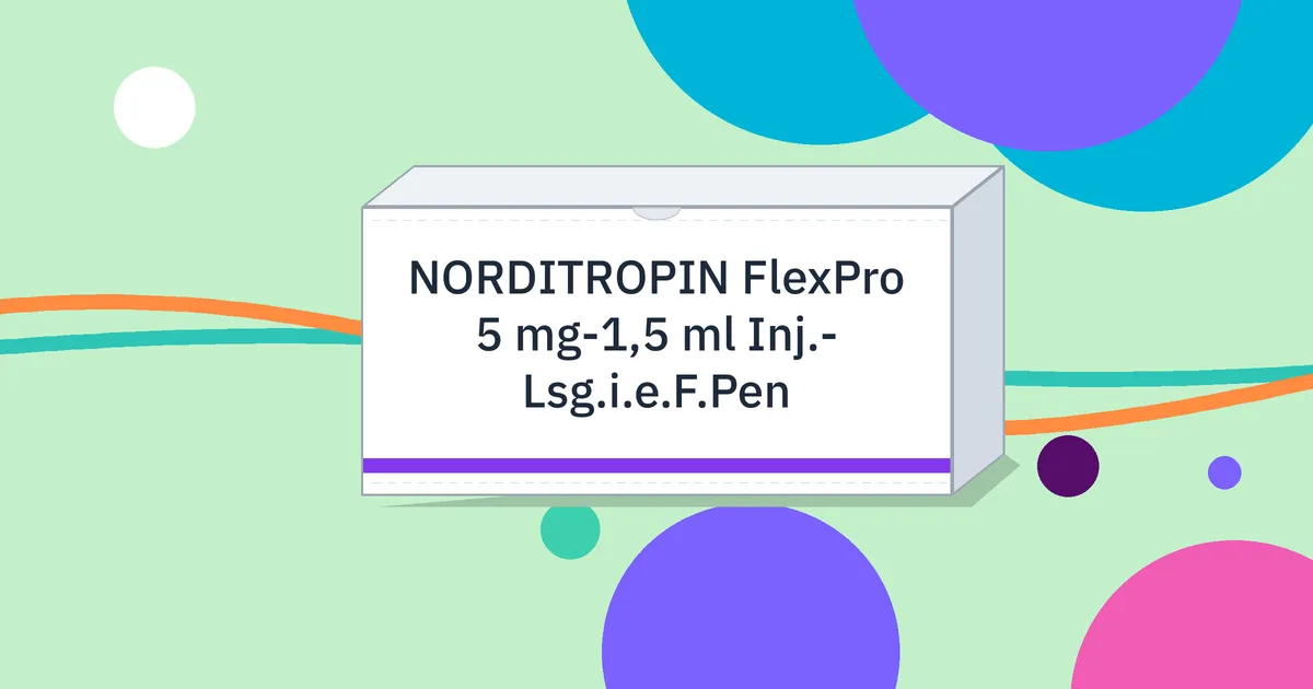 Symbolbild: Packung mit der Aufschrift NORDITROPIN FlexPro 5 mg-1,5 ml Inj.-Lsg.i.e.F.Pen (PZN 10933483) – Verfügbarkeit und Bezug in Apotheken in Frankfurt am Main