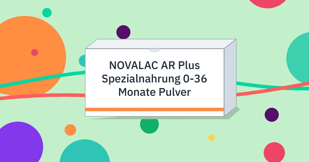 Symbolbild: Packung mit der Aufschrift NOVALAC AR Plus Spezialnahrung 0-36 Monate Pulver (PZN 20005732) – Verfügbarkeit und Bezug in Apotheken in Frankfurt am Main
