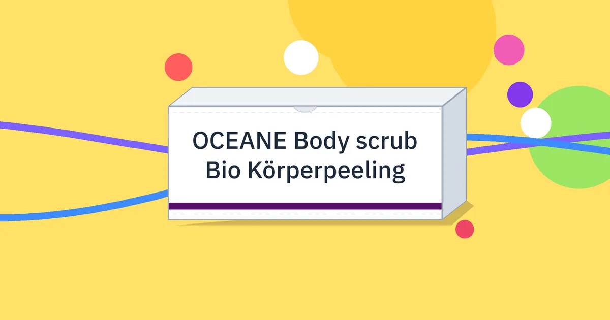 Symbolbild: Packung mit der Aufschrift OCEANE Body scrub Bio Körperpeeling (PZN 16123259) – Verfügbarkeit und Bezug in Apotheken in Frankfurt am Main