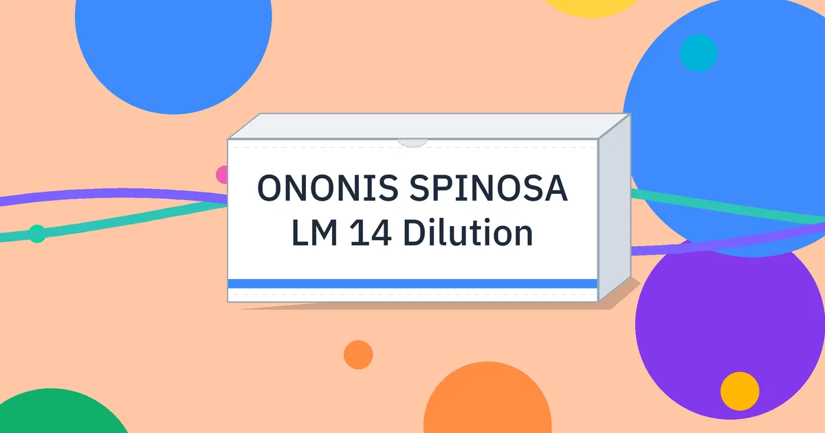 Symbolbild: Packung mit der Aufschrift ONONIS SPINOSA LM 14 Dilution (PZN 13625701) – Verfügbarkeit und Bezug in Apotheken in Frankfurt am Main