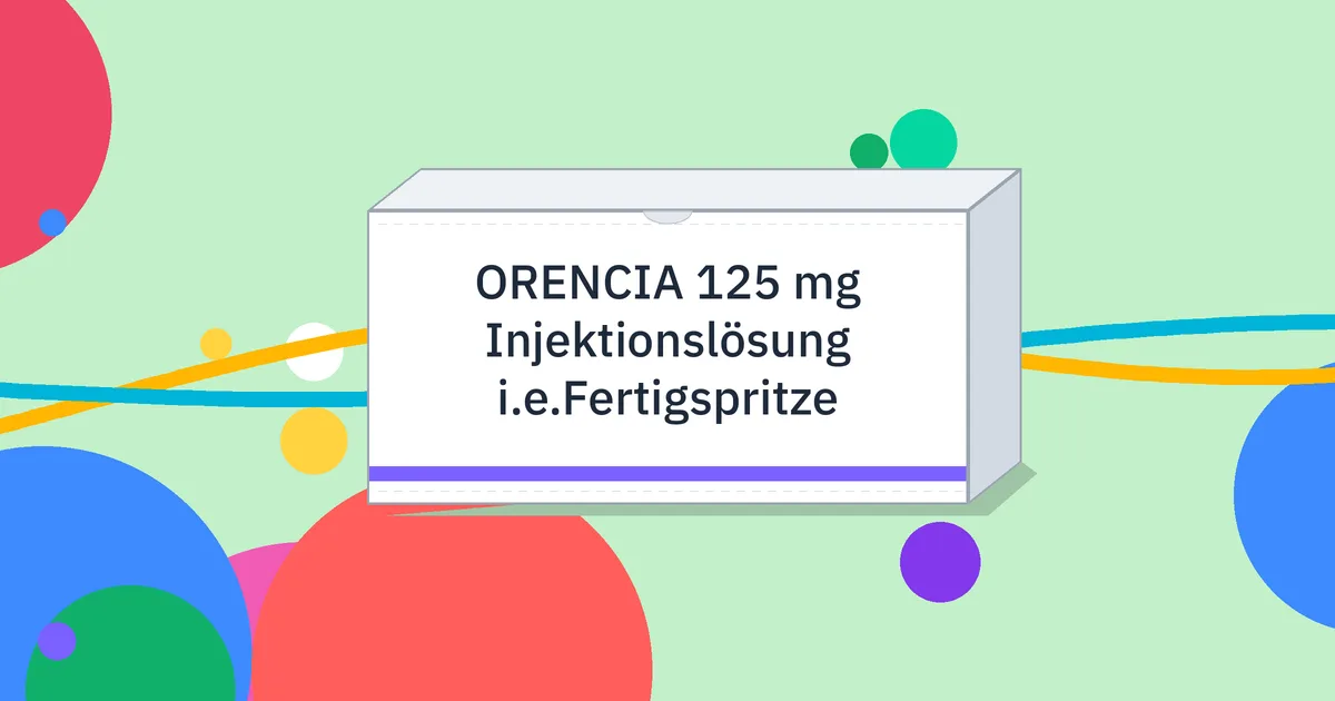 Symbolbild: Packung mit der Aufschrift ORENCIA 125 mg Injektionslösung i.e.Fertigspritze (PZN 15585503) – Verfügbarkeit und Bezug in Apotheken in Frankfurt am Main