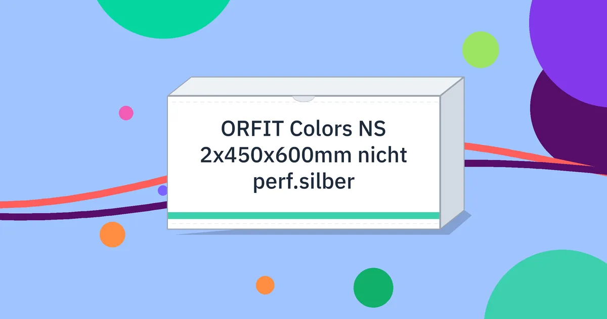 Symbolbild: Packung mit der Aufschrift ORFIT Colors NS 2x450x600mm nicht perf.silber (PZN 19396905) – Verfügbarkeit und Bezug in Apotheken in Frankfurt am Main