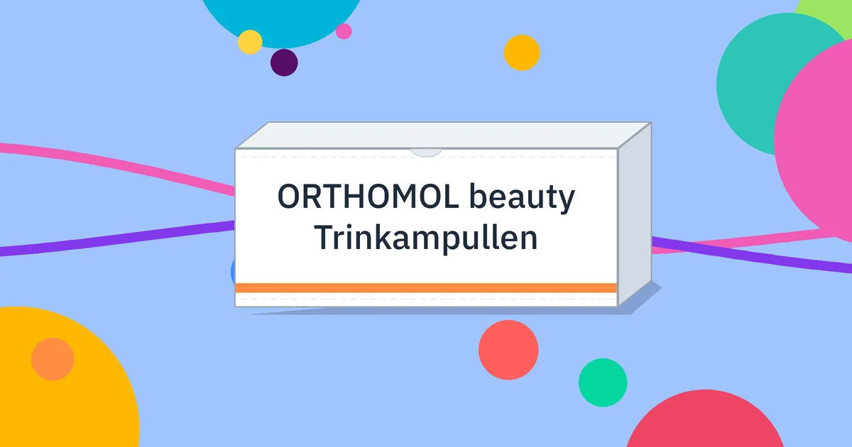 Symbolbild: Packung mit der Aufschrift ORTHOMOL beauty Trinkampullen (PZN 14384895) – Verfügbarkeit und Bezug in Apotheken in Frankfurt am Main