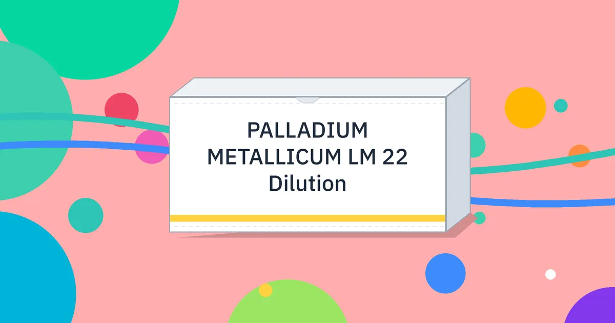 Symbolbild: Packung mit der Aufschrift PALLADIUM METALLICUM LM 22 Dilution (PZN 12975505) – Verfügbarkeit und Bezug in Apotheken in Frankfurt am Main