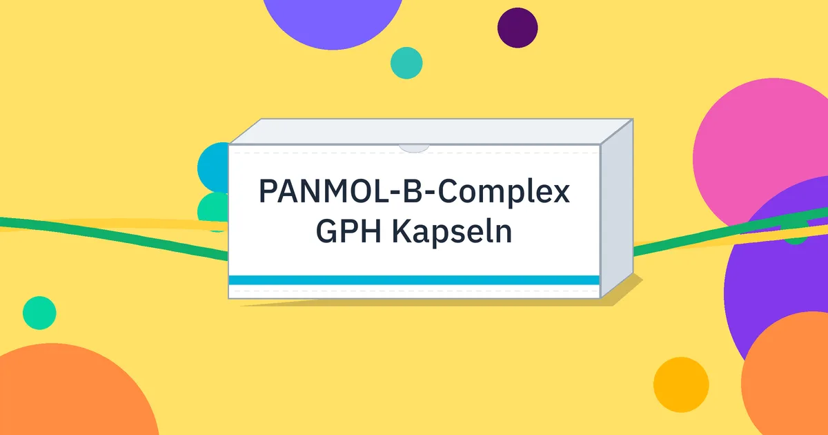 Symbolbild: Packung mit der Aufschrift PANMOL-B-Complex GPH Kapseln (PZN 06923438) – Verfügbarkeit und Bezug in Apotheken in Frankfurt am Main