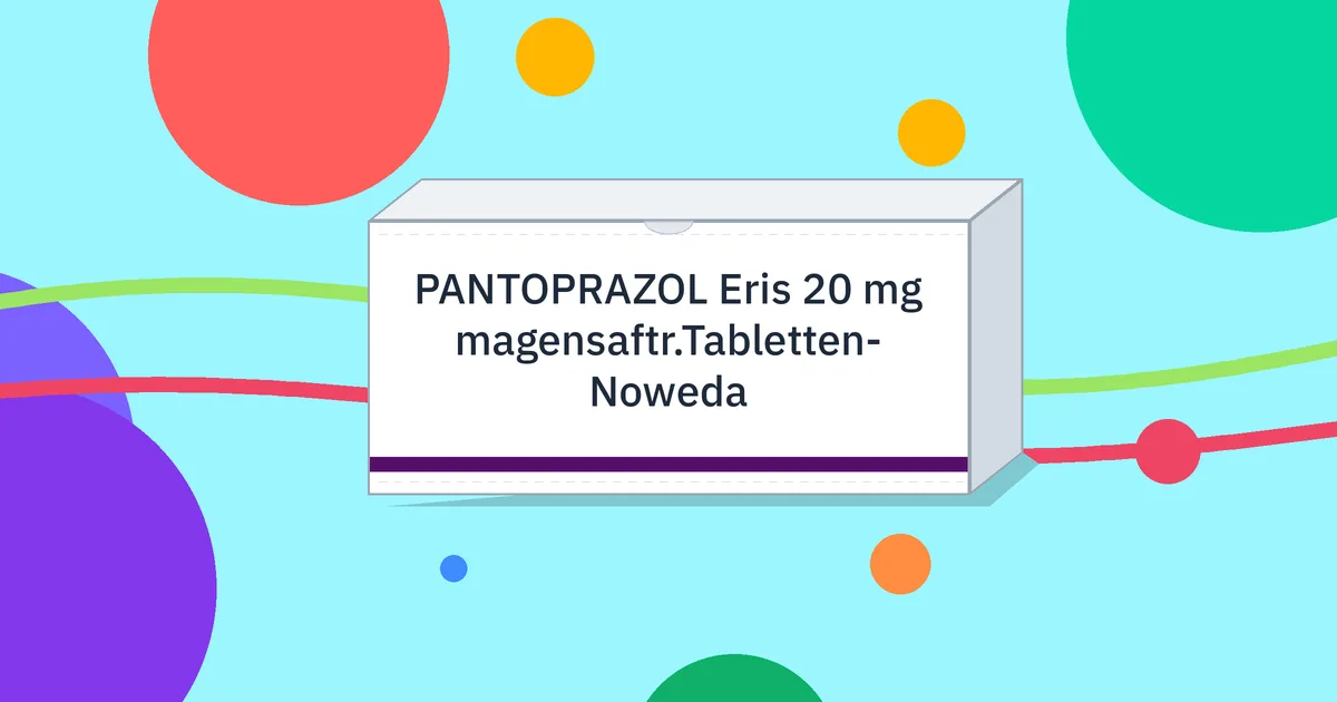 Symbolbild: Packung mit der Aufschrift PANTOPRAZOL Eris 20 mg magensaftr.Tabletten-Noweda (PZN 18497478) – Verfügbarkeit und Bezug in Apotheken in Frankfurt am Main