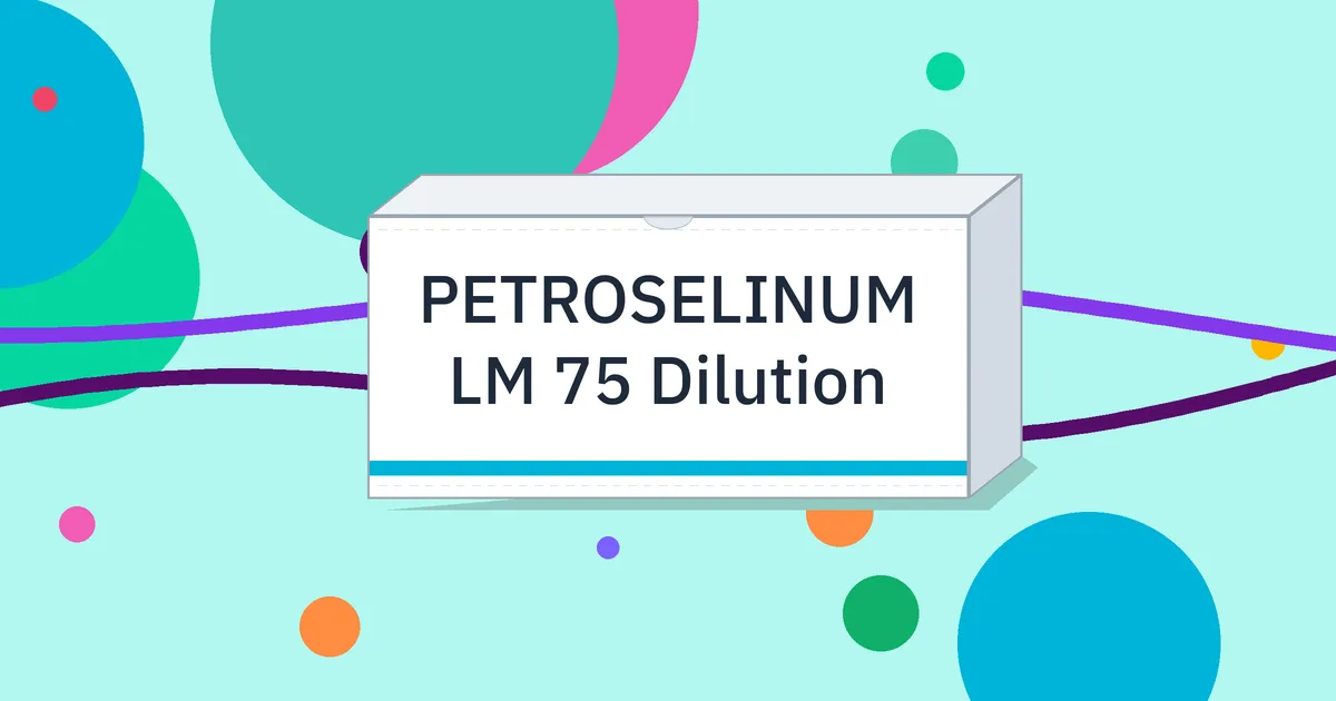 Symbolbild: Packung mit der Aufschrift PETROSELINUM LM 75 Dilution (PZN 13636277) – Verfügbarkeit und Bezug in Apotheken in Frankfurt am Main