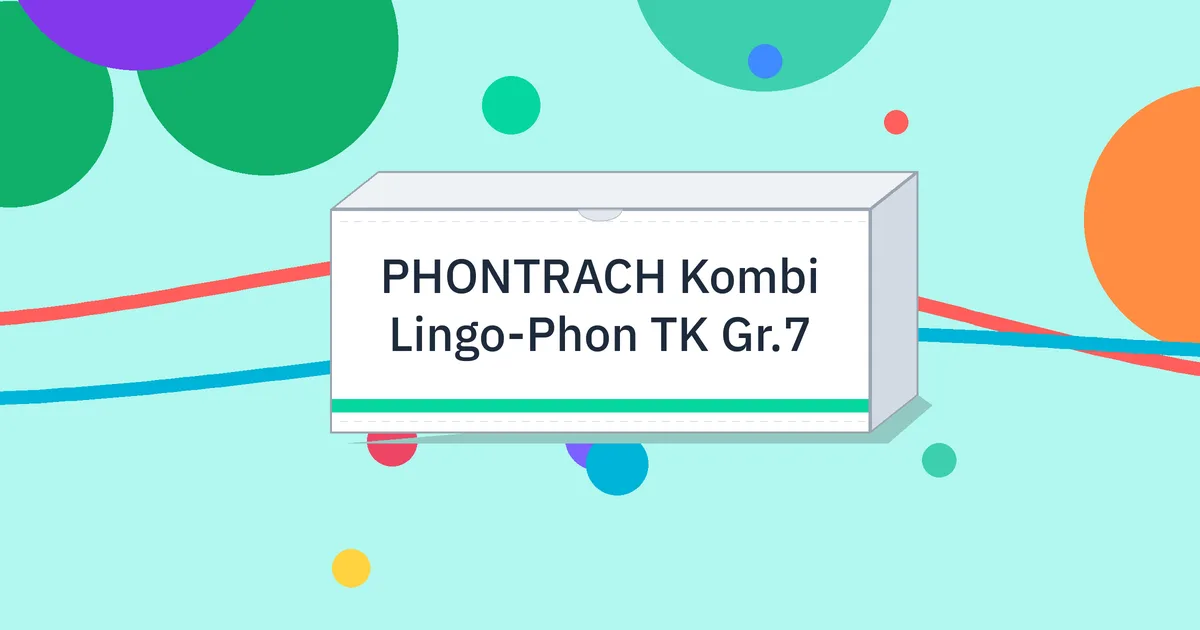 Symbolbild: Packung mit der Aufschrift PHONTRACH Kombi Lingo-Phon TK Gr.7 (PZN 19532024) – Verfügbarkeit und Bezug in Apotheken in Frankfurt am Main